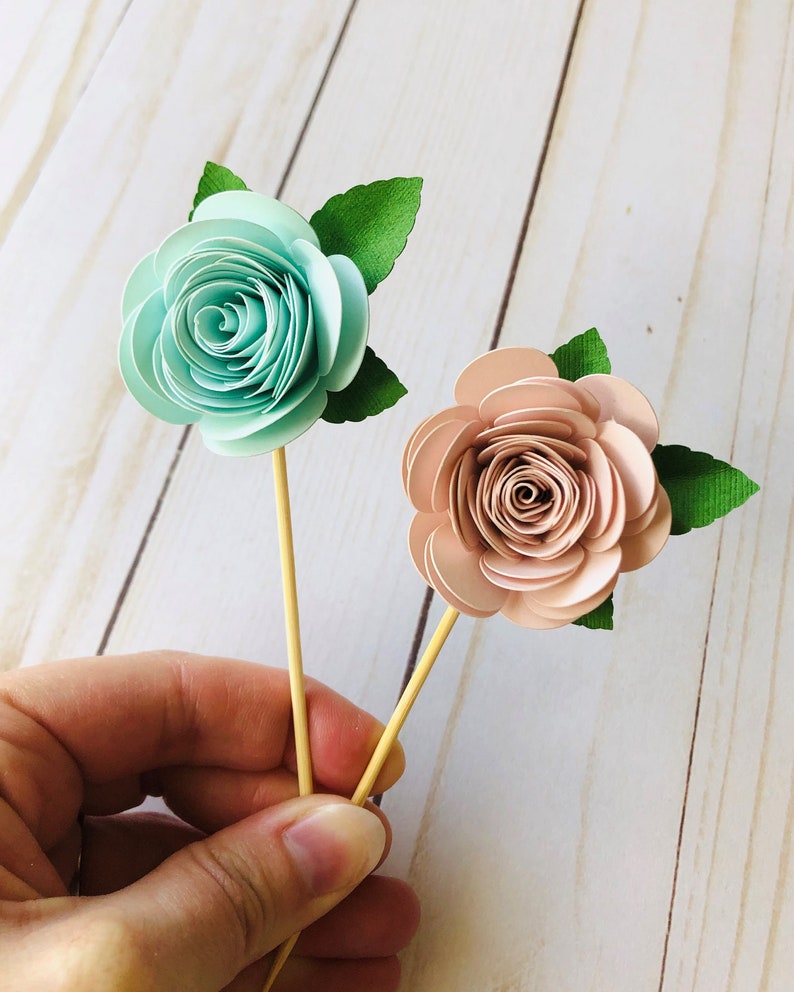 Flower Cupcake Toppers Bridal Shower, Baby Shower, Wedding, Birthdays ...