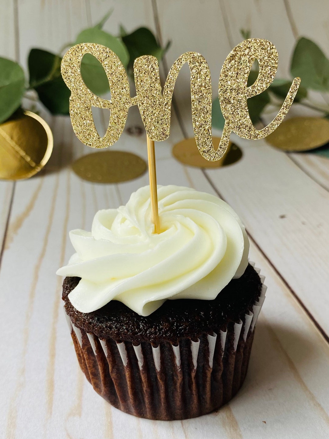 ONE Cupcake Topper | 1 Cupcake Topper | First Birthday Cake Topper ...