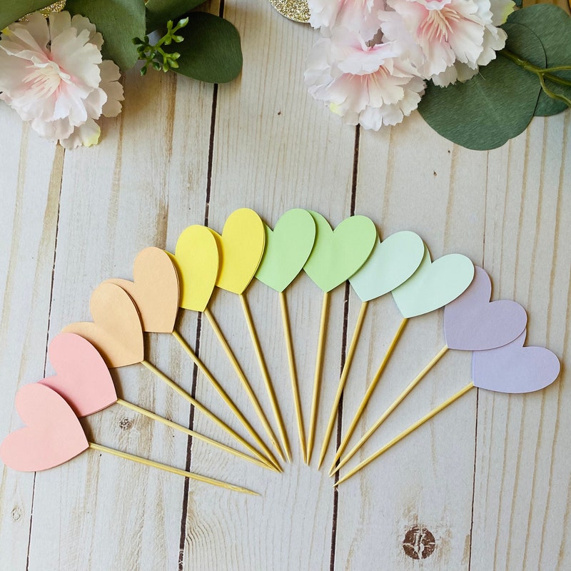 Heart Cupcake Topper - Etsy