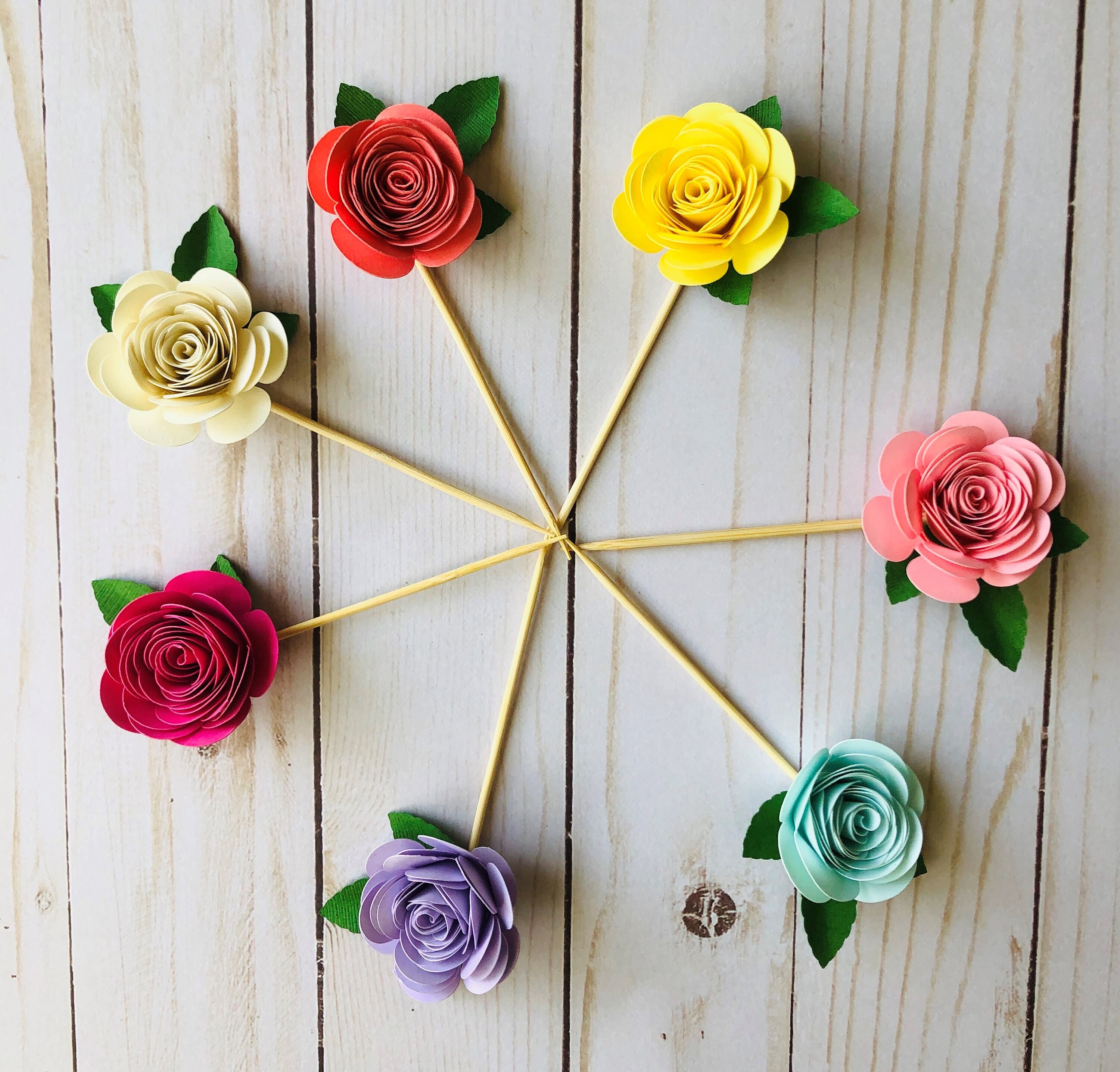 Flower Cupcake Toppers- Bridal Shower, Baby Shower, Wedding, Birthdays ...