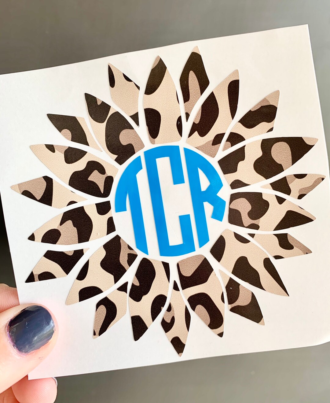 Flower Monogram Decal | Monogram Car Decal | Leopard Monogram Decal ...