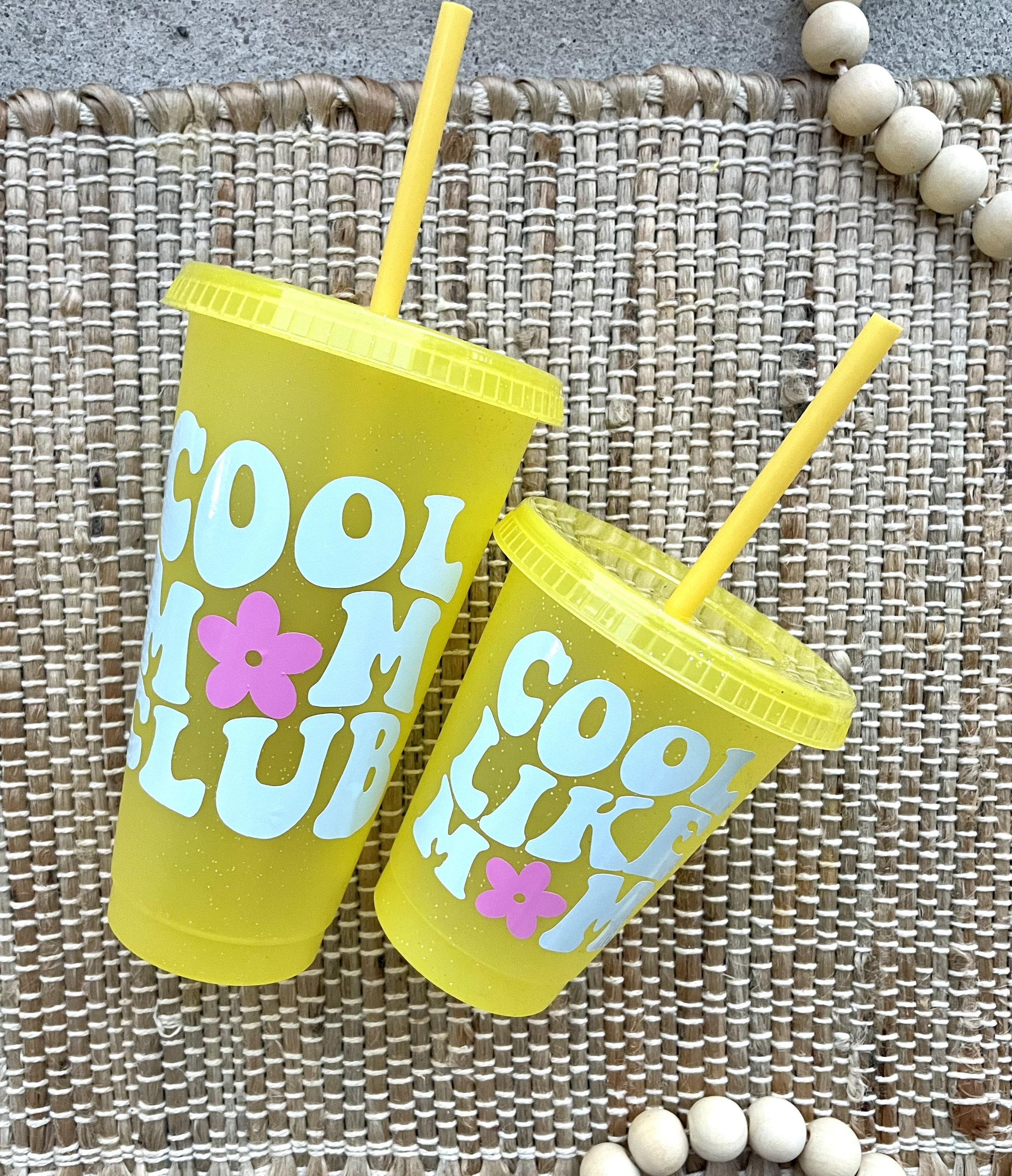 Yellow Cool Mom Club Mama Mini Venti Cold Cup | Mama Mini Cup | Cool ...