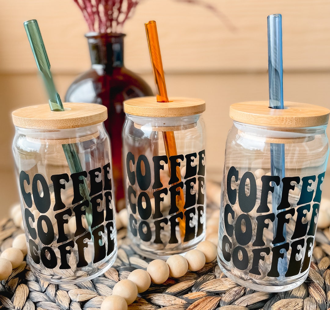 Retro Coffee Iced Coffee Glass, Retro Coffee Glass, Iced Coffee Glass ...