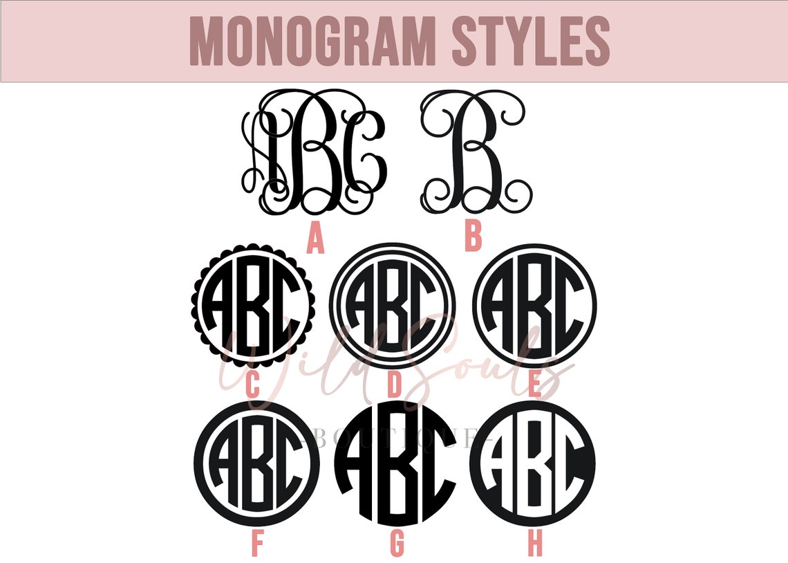 Monogram Decals | Yeti Cup Decal | Laptop Decal | Monogrammed Decal ...