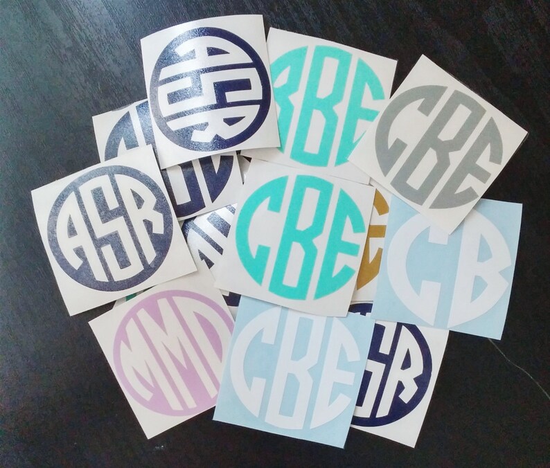 Monogram Decals Yeti Cup Decal Laptop Decal Monogrammed - Etsy