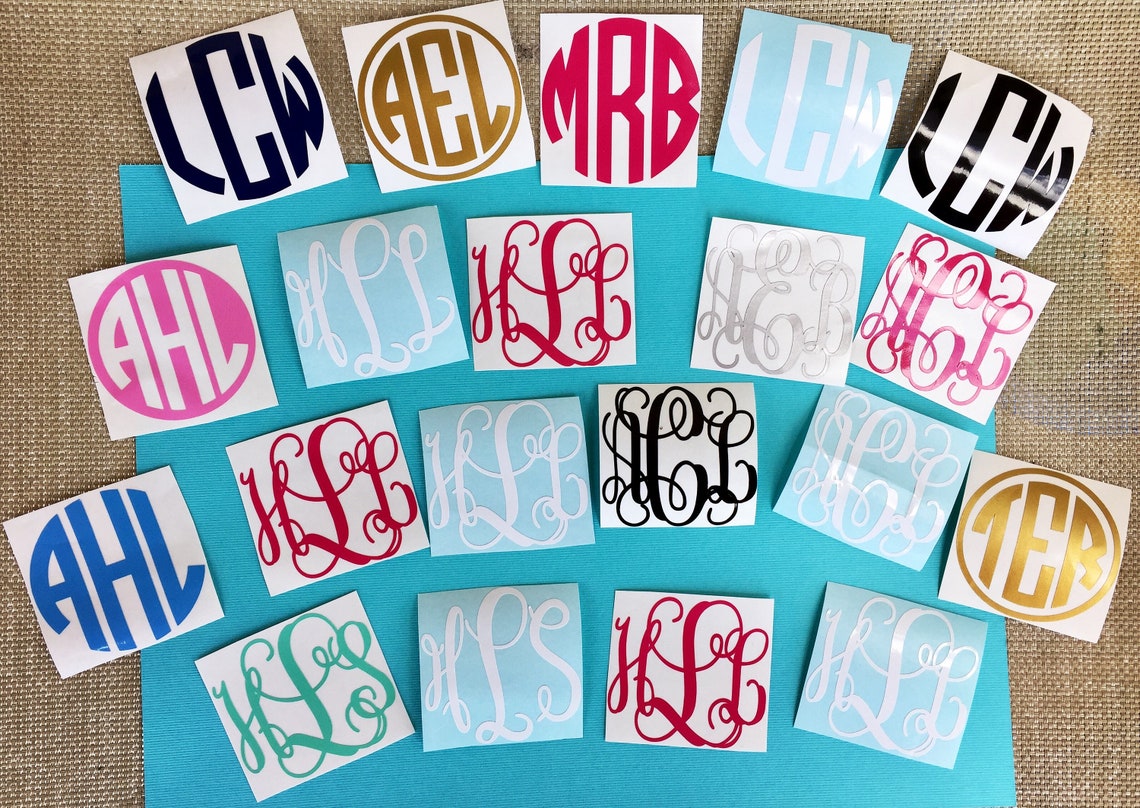 Monogram Decals Yeti Cup Decal Laptop Decal Monogrammed - Etsy
