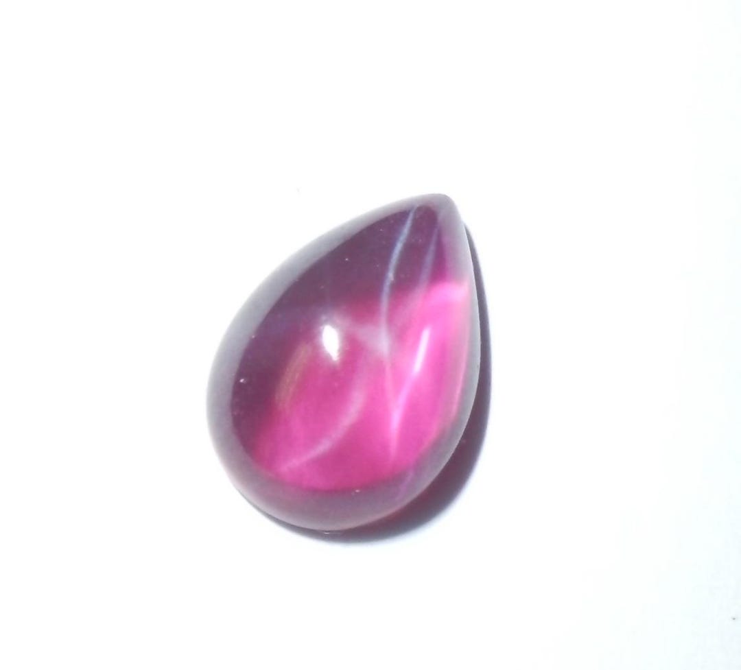 Transparent Star Ruby Pear 13x9 Mm Cabochon 6 Rayed Lab-created Stone 1 ...