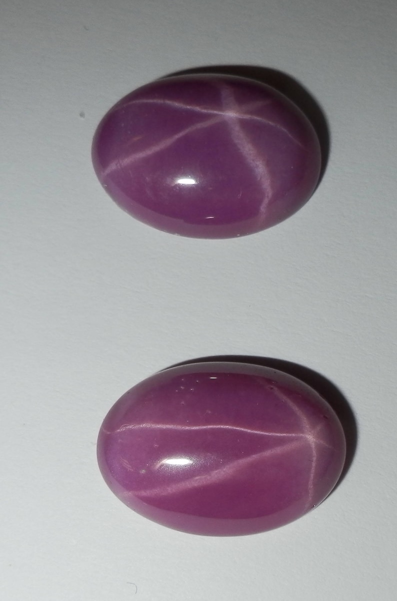 Opaque Star Ruby Oval 18x13 Mm Flat Cabochon 6 Rayed - Etsy