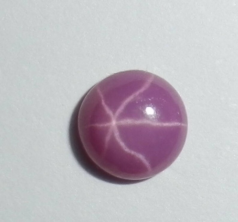 Opaque Star Ruby Round 5 Mm Flat Cabochon 6 Rayed Lab-created Stone ...