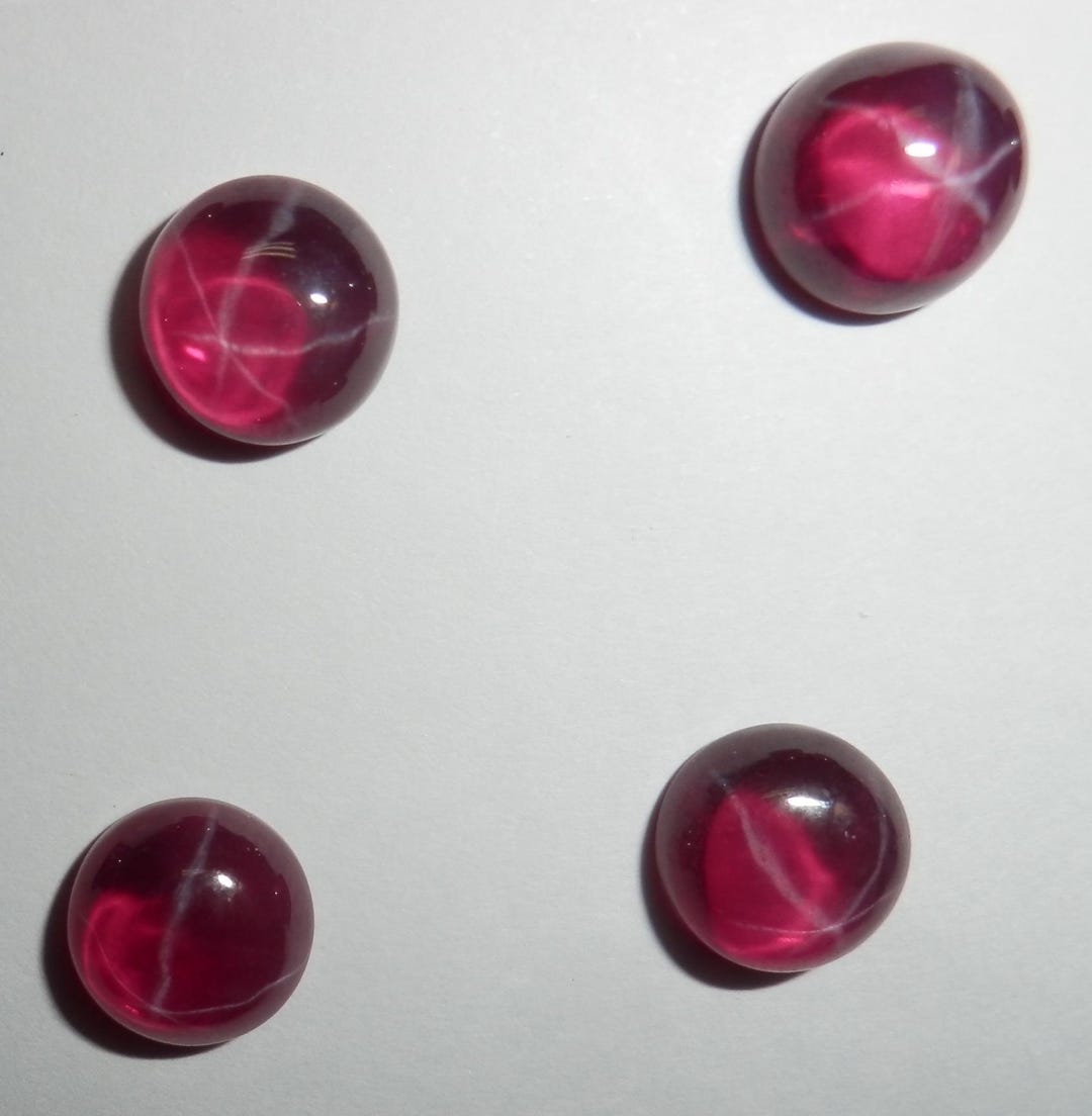 Transparent Star Ruby Round 9x9 Mm Cabochon 6 Rayed Lab-created Stone ...