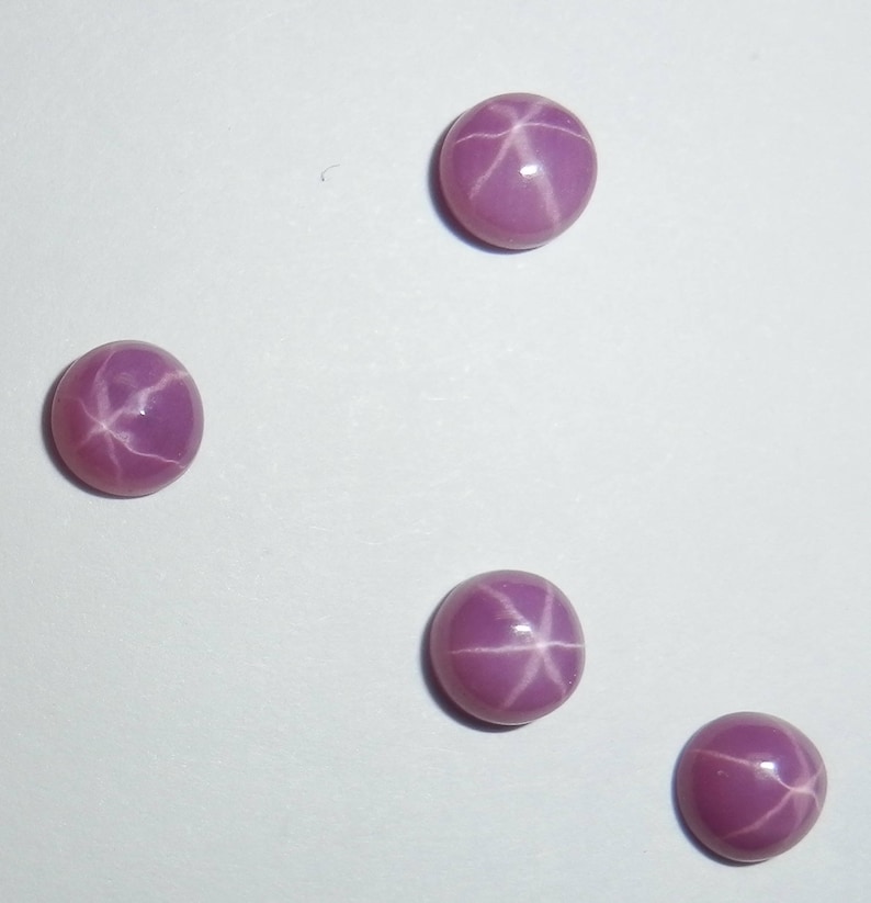Opaque Star Ruby Round 5 Mm Flat Cabochon 6 Rayed Lab-created Stone - Etsy