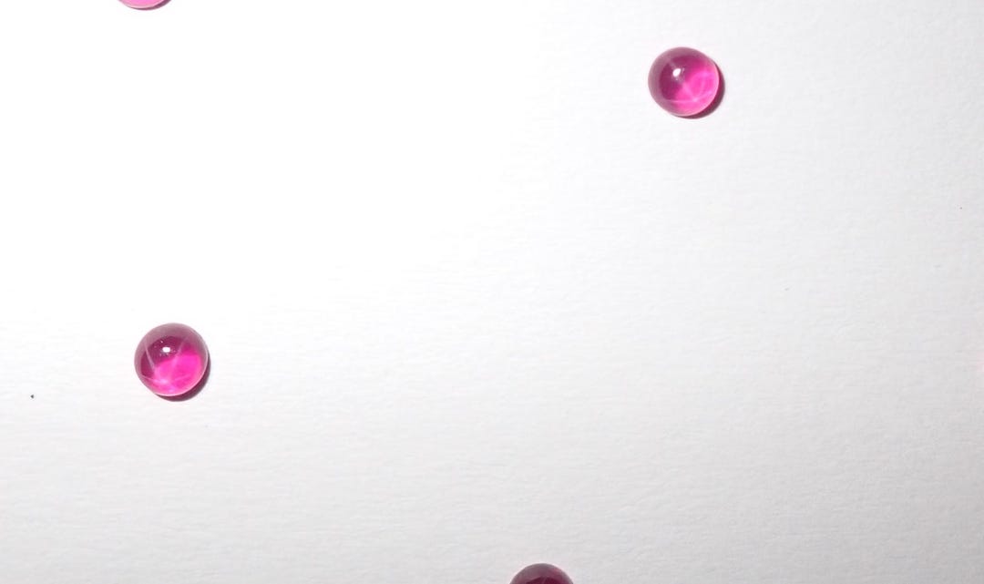 Transparent Star Ruby Round 4x4 Mm Cabochon 6 Rayed Lab-created Stone 2 ...