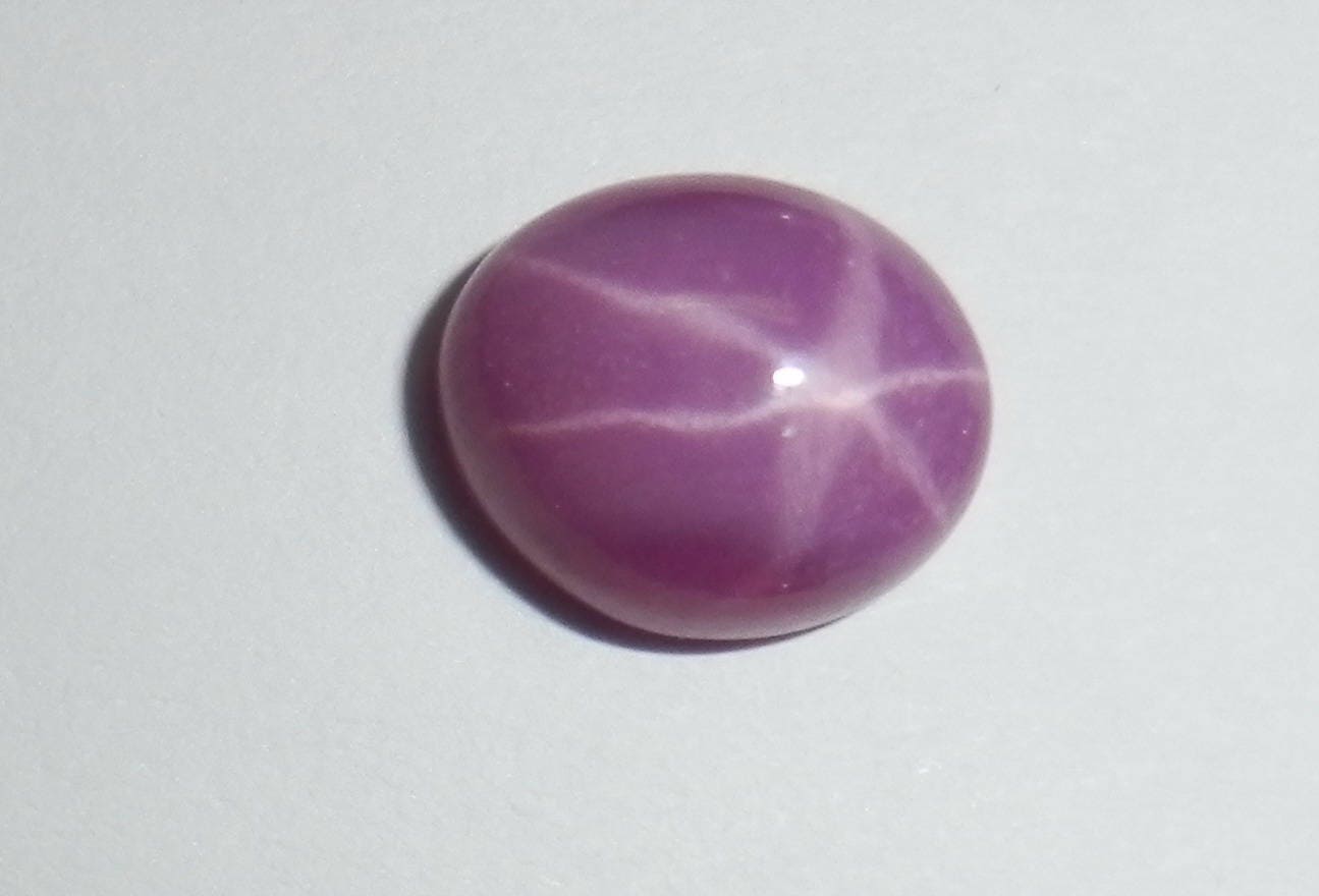 Opaque Star Ruby Oval 10x8 Mm Flat Cabochon 6 Rayed Lab-created Stone ...