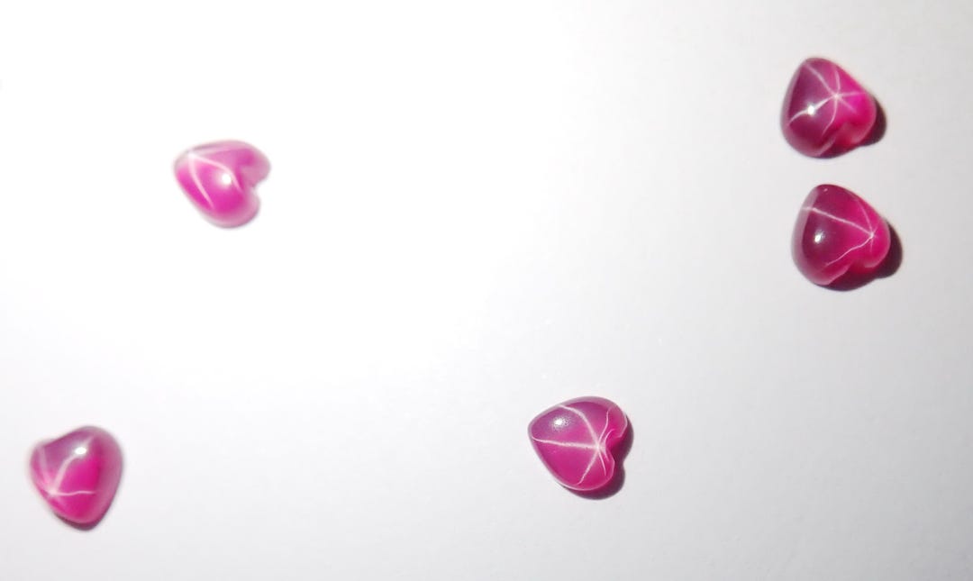Transparent Star Ruby Heart 4x4 Mm Cabochon 6 Rayed Lab-created 10 ...