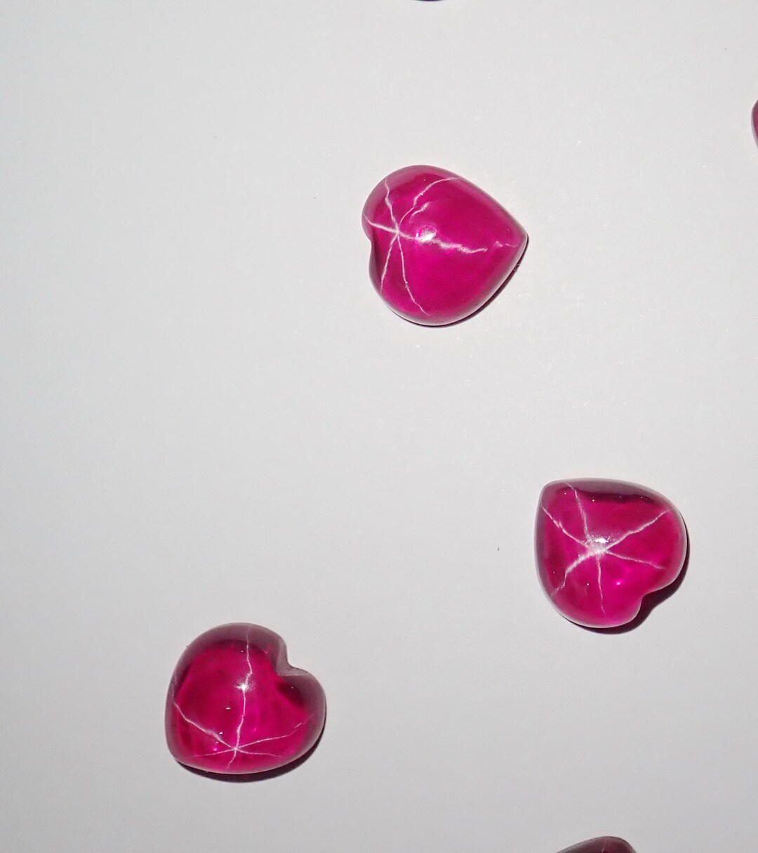 Transparent Star Ruby Heart 10x10 Mm Cabochon 6 Rayed Lab-created 3 ...