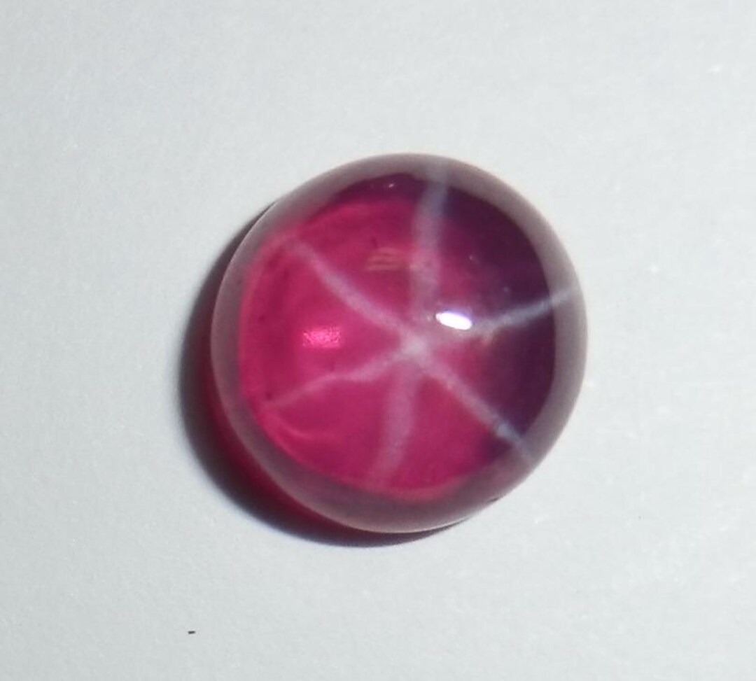 Transparent Star Ruby Round 9x9 Mm Cabochon 6 Rayed Lab-created Stone 1 ...