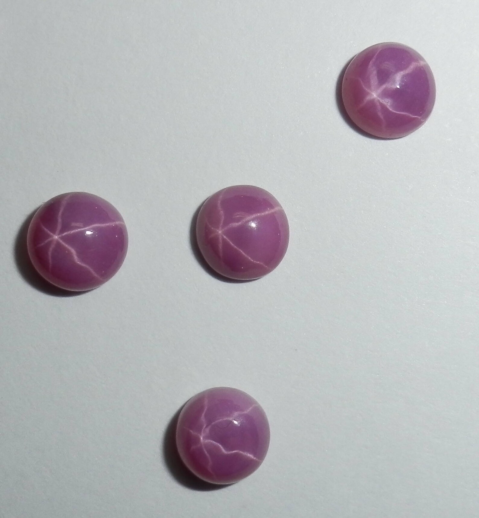 Opaque Star Ruby Round 5 Mm Flat Cabochon 6 Rayed Lab-created Stone ...