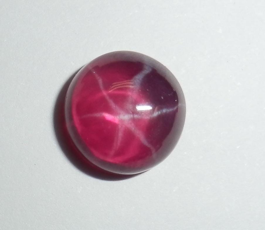 Transparent Star Ruby Round 9x9 Mm Cabochon 6 Rayed Lab-created Stone 3 ...