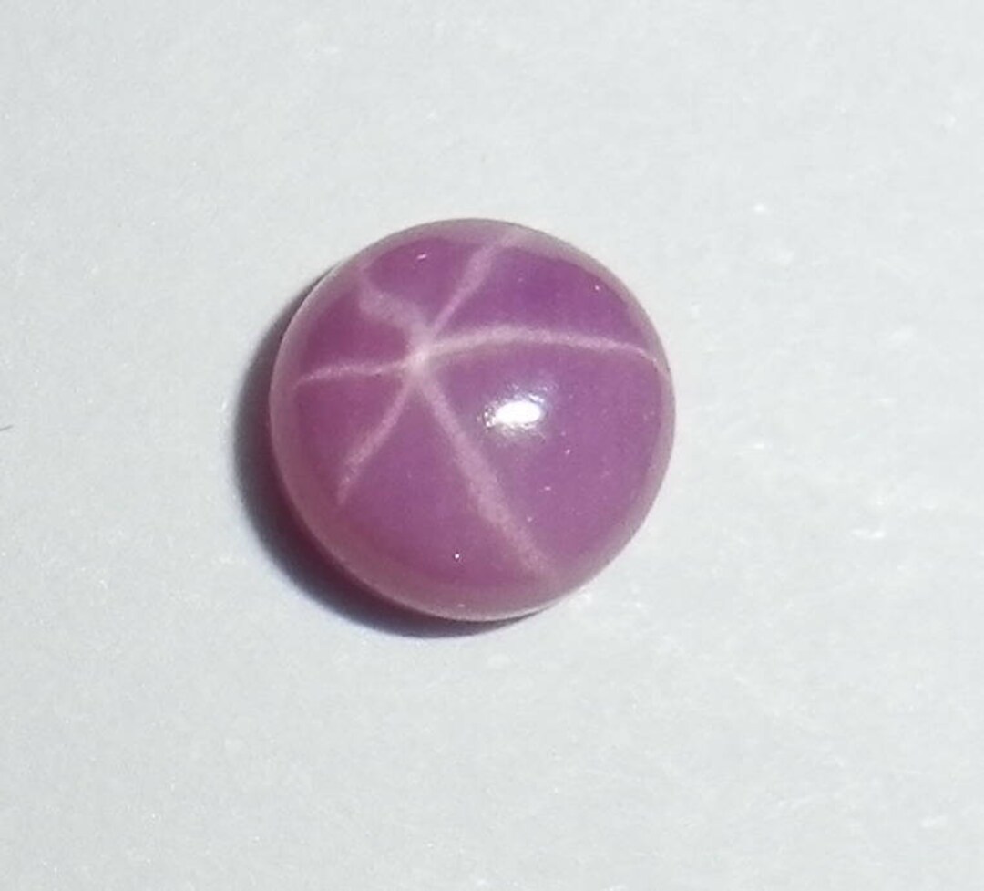 Opaque Star Ruby Round 5 Mm Flat Cabochon 6 Rayed Lab-created Stone ...