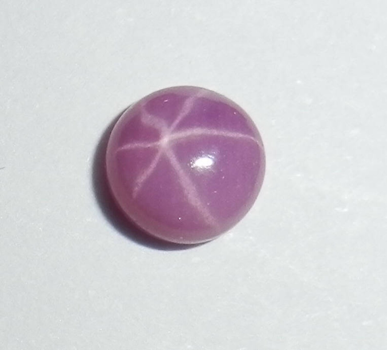 Opaque Star Ruby Round 5 Mm Flat Cabochon 6 Rayed Lab-created Stone ...