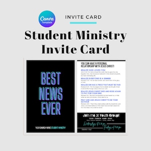 Student Ministry Invitation 4x6 Church Invite Editable Canva - Etsy
