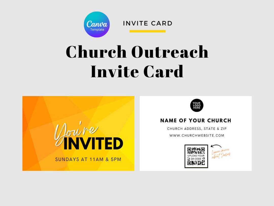 Church Outreach Invitation, 4x6 Church Invite, Editable Canva Template ...