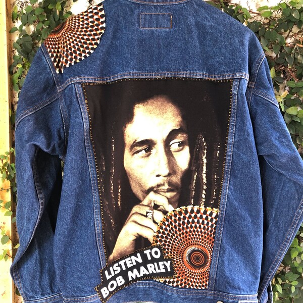 Bob Marley Denim Jacket - Etsy
