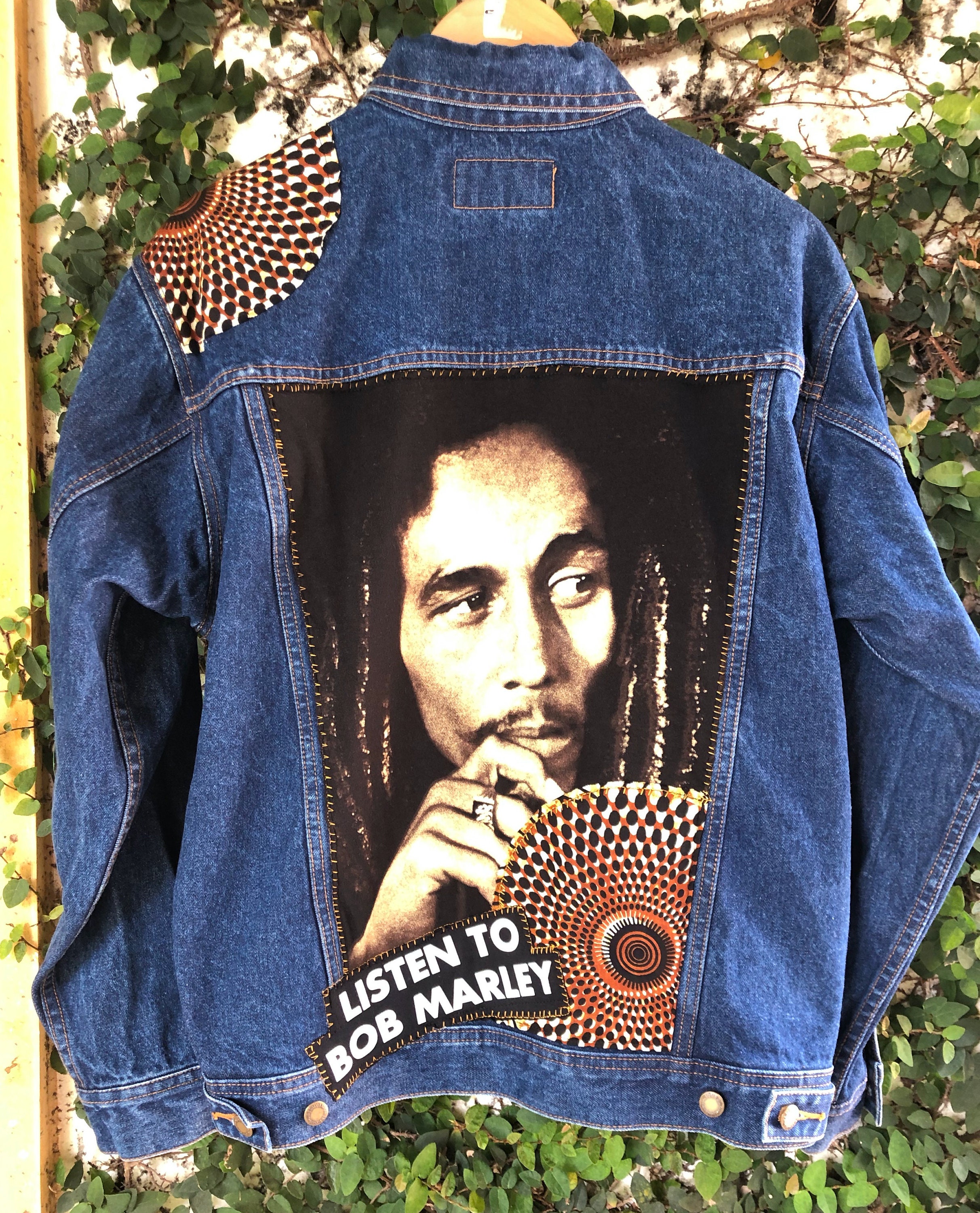Bob Marley Jean Jacket - Etsy Bob Marley Jean Jacket - Etsy