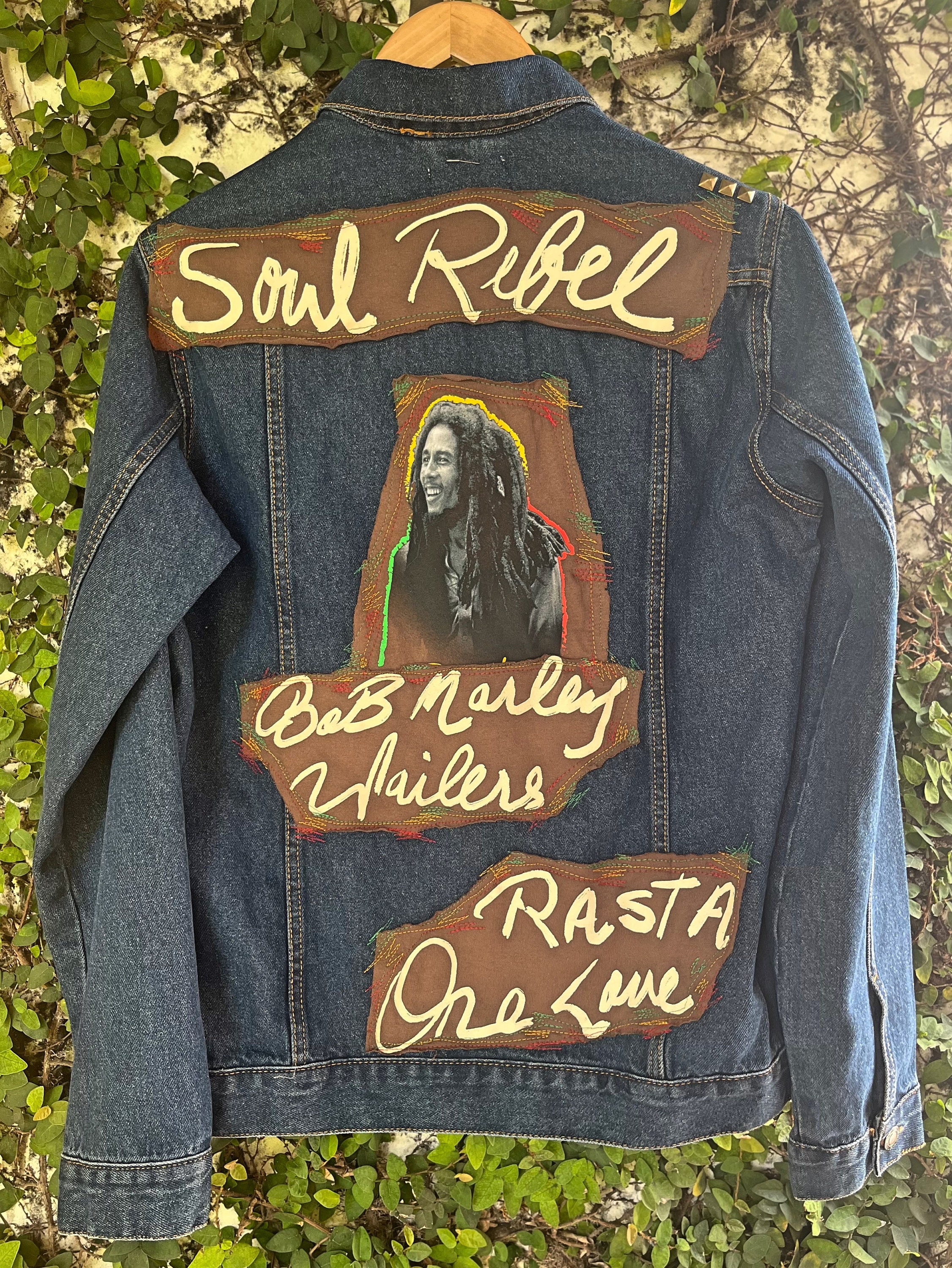 Bob Marley Jean Jacket - Etsy Bob Marley Jean Jacket - Etsy