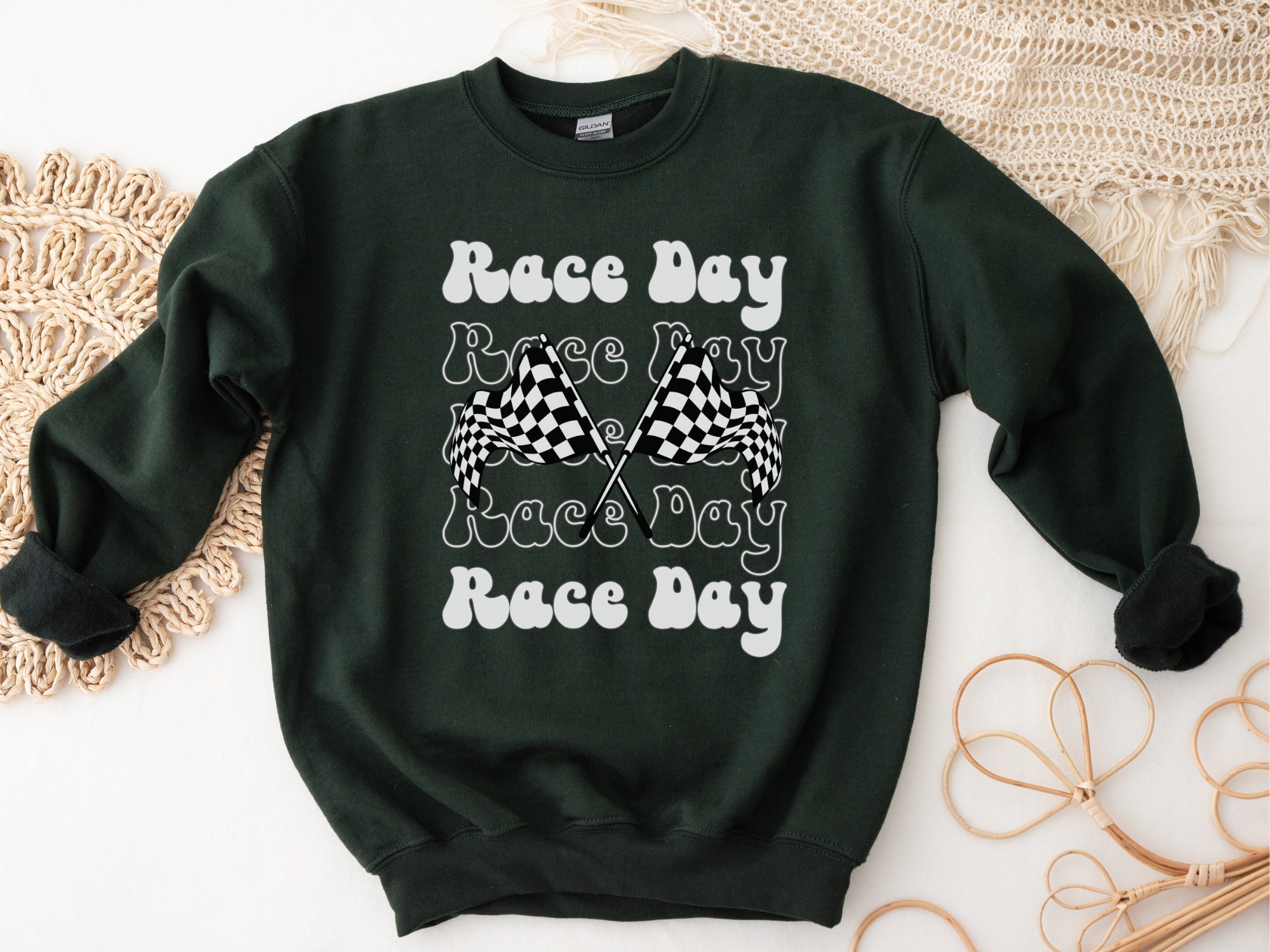 Race Day Sweatshirt, Racing Top for Women, Mom Race Crewneck, Racing ...