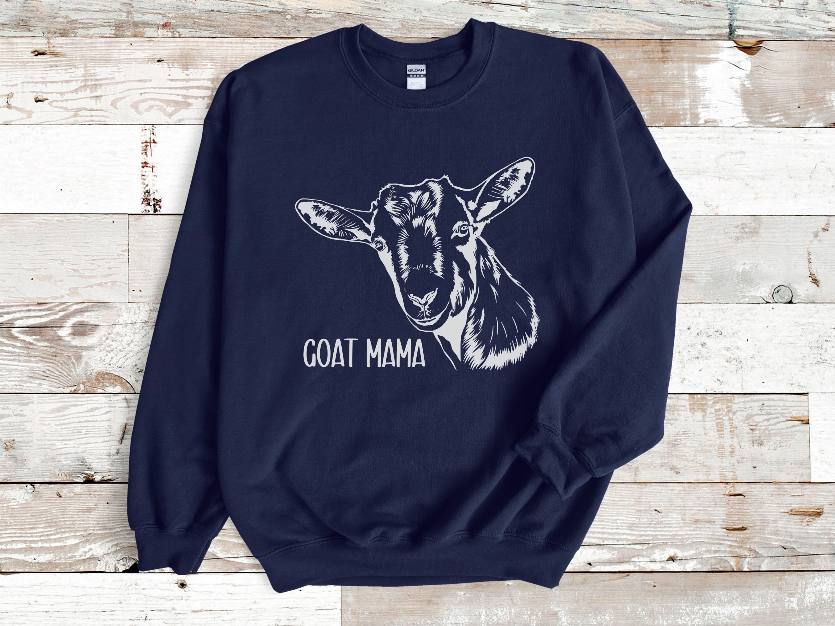 Cute Goat Mama Crewneck Sweatshirt, Rustic Goat Mom Sweater, Goat Farm ...