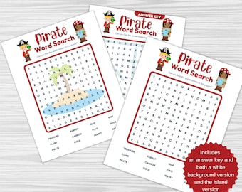 Pirate Word Search, Instant Download, Printable, PDF - Etsy