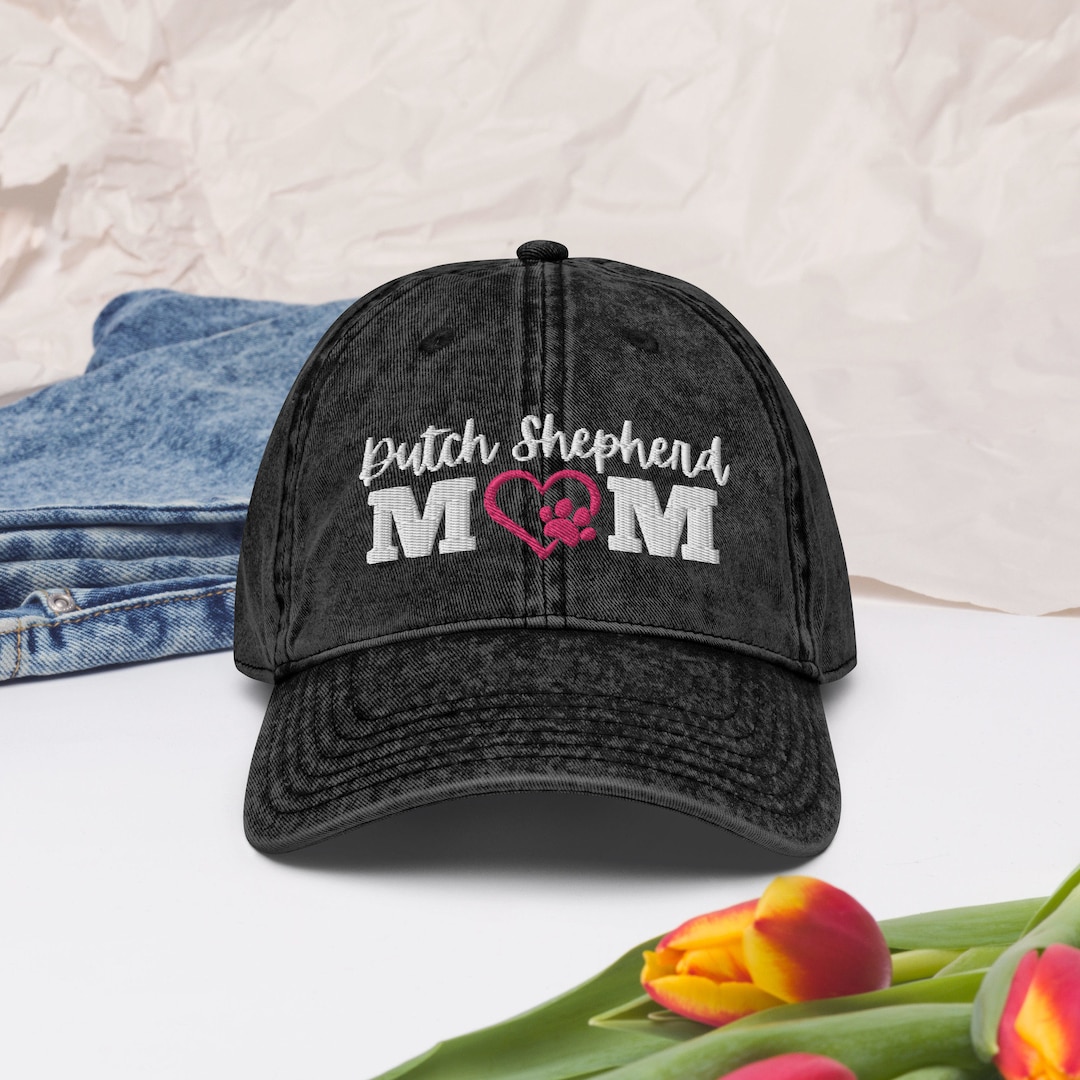 Vintage Style Women's Dutch Shepherd Mom Embroidered Hat, Dog Lovers ...