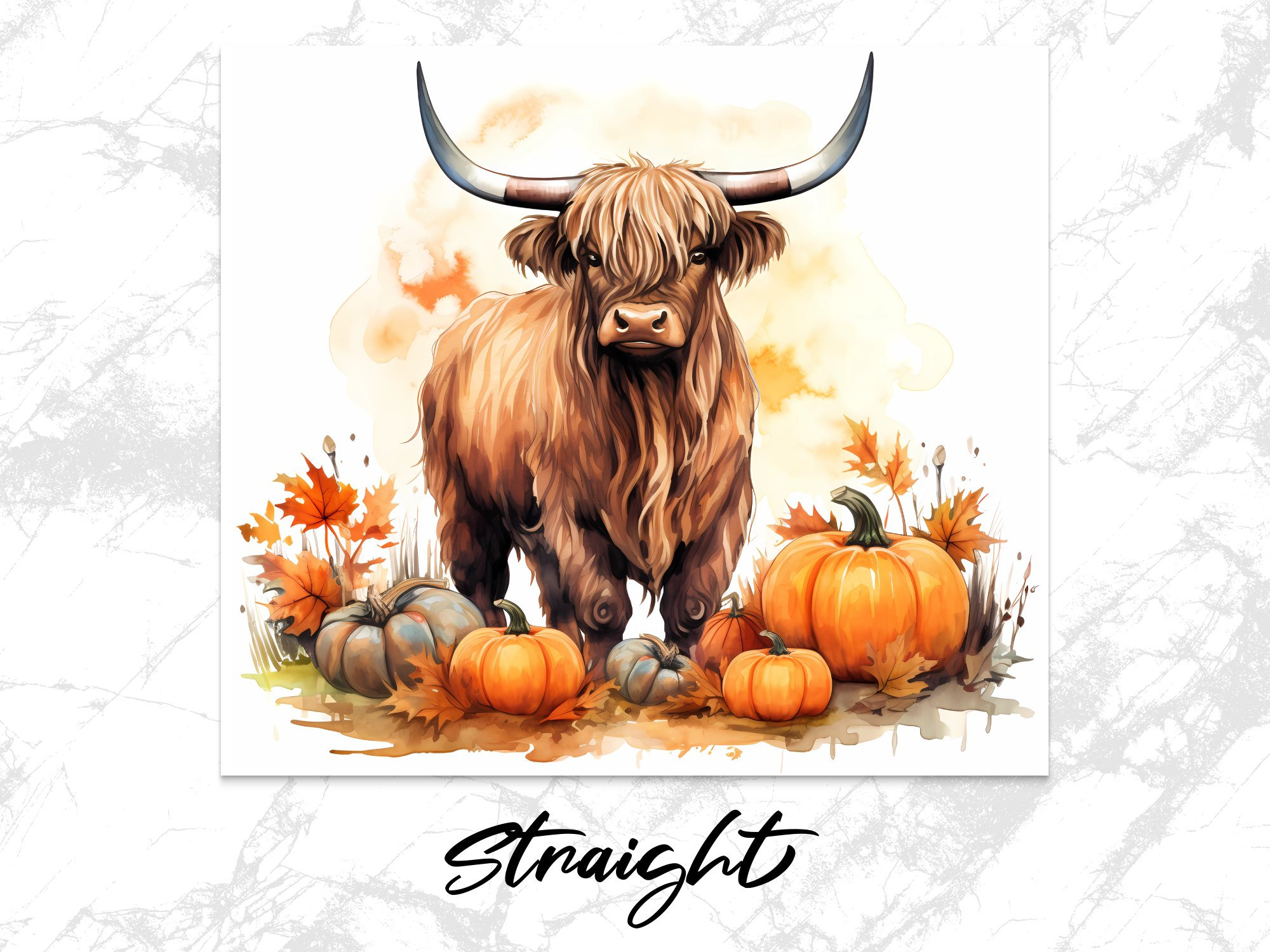 Cute Fall Highland Cow Pumpkin Patch Tumbler Wrap, Highland Cow Tumbler ...