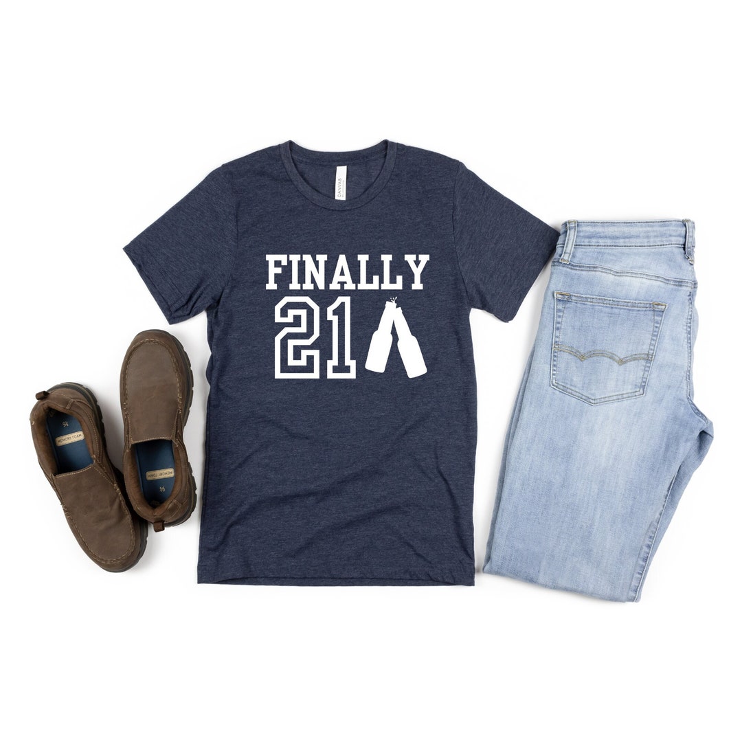 Finally 21 Mens 21st Birthday Shirt With Beer Bottles, 21st Guys ...