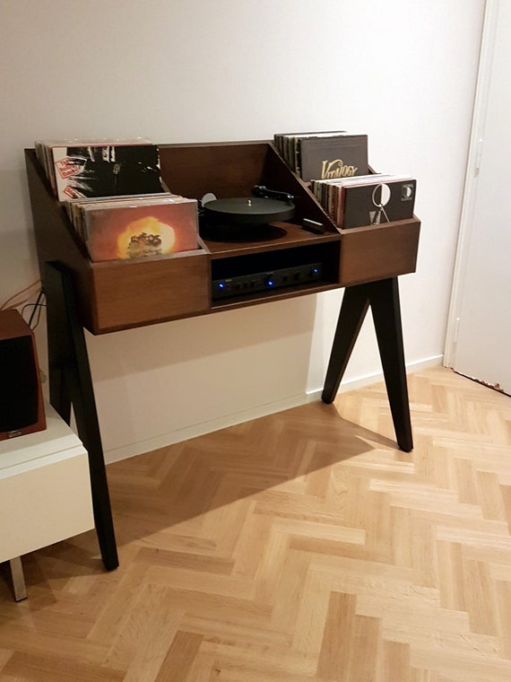 VinylConsole Black Consolle vintage porta dischi e giradischi | Etsy Italia