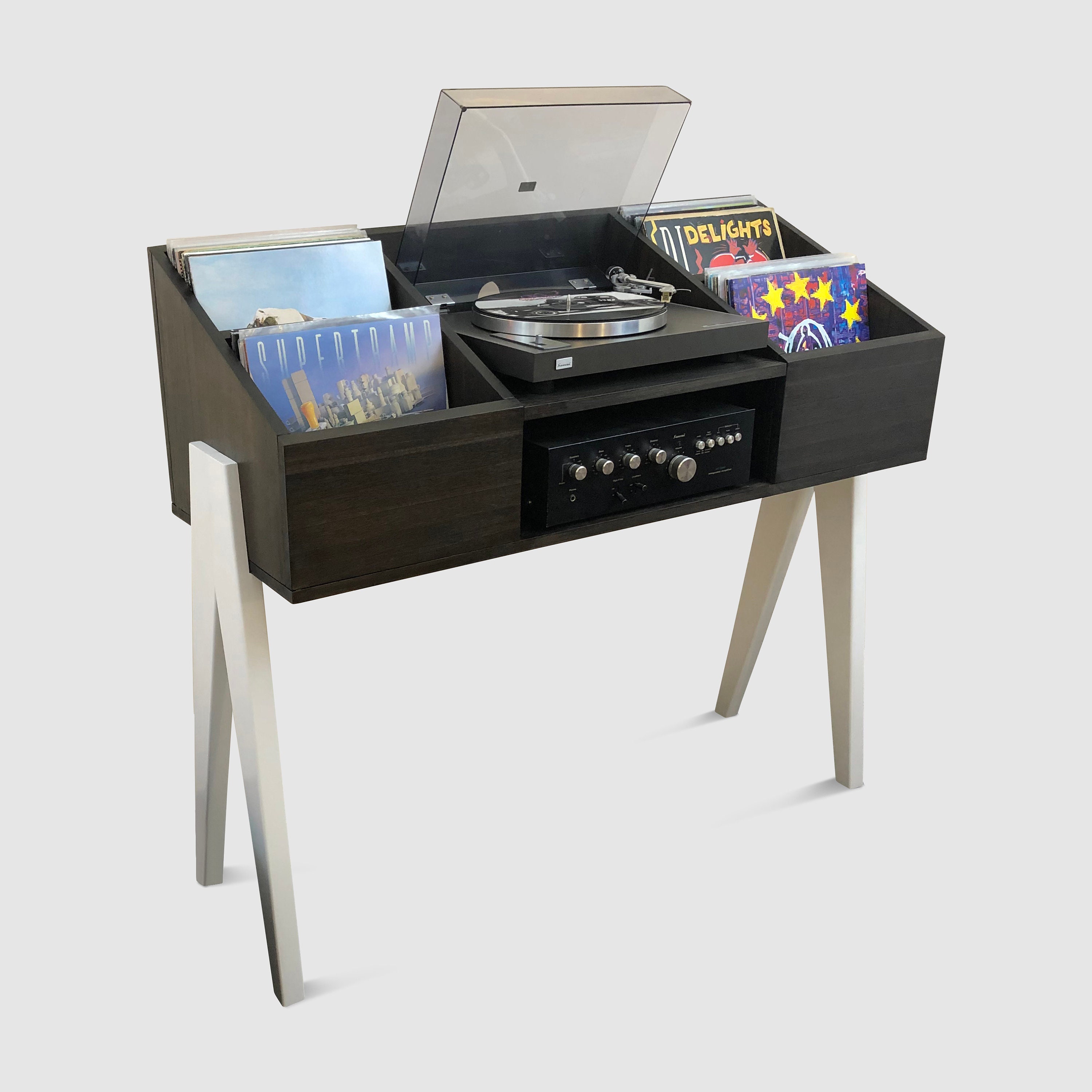 VinylConsolle PopUp Consola vintage para discos y tocadiscos - Etsy España