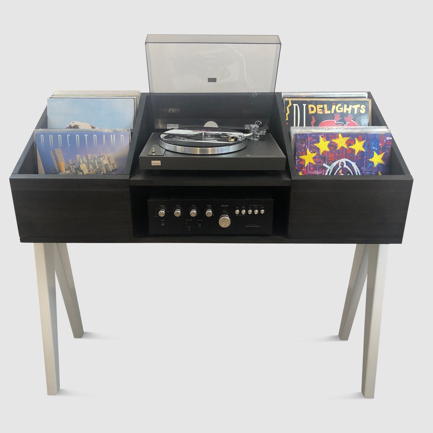 VinylConsolle PopUp Consola vintage para discos y tocadiscos - Etsy España