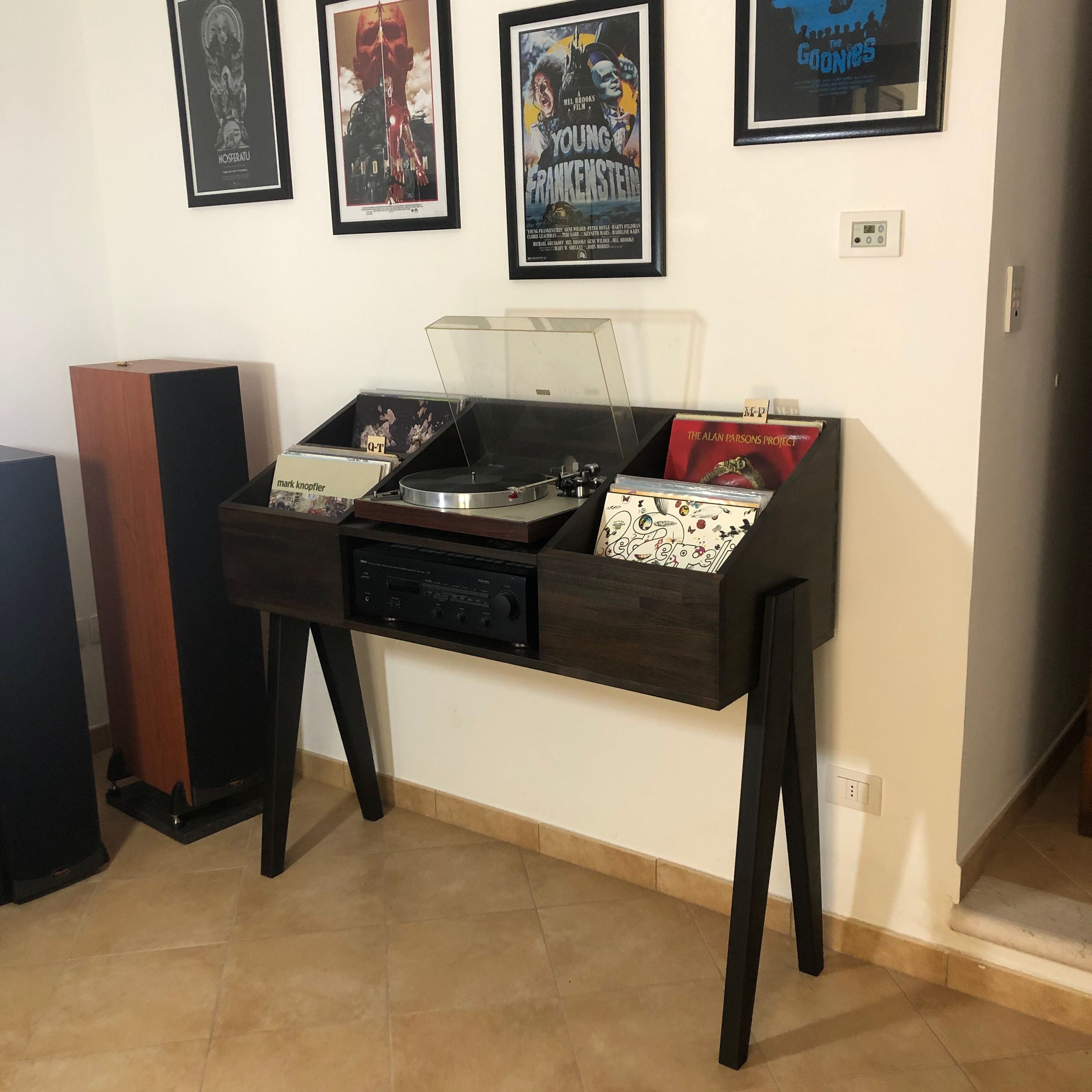 VinylConsole Black Consolle vintage porta dischi e giradischi | Etsy Italia