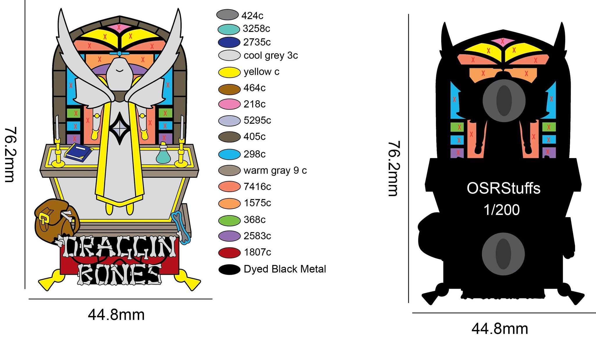 Draggin Bones Pin Prayer Cape Oldschool Runescape Themed | Etsy