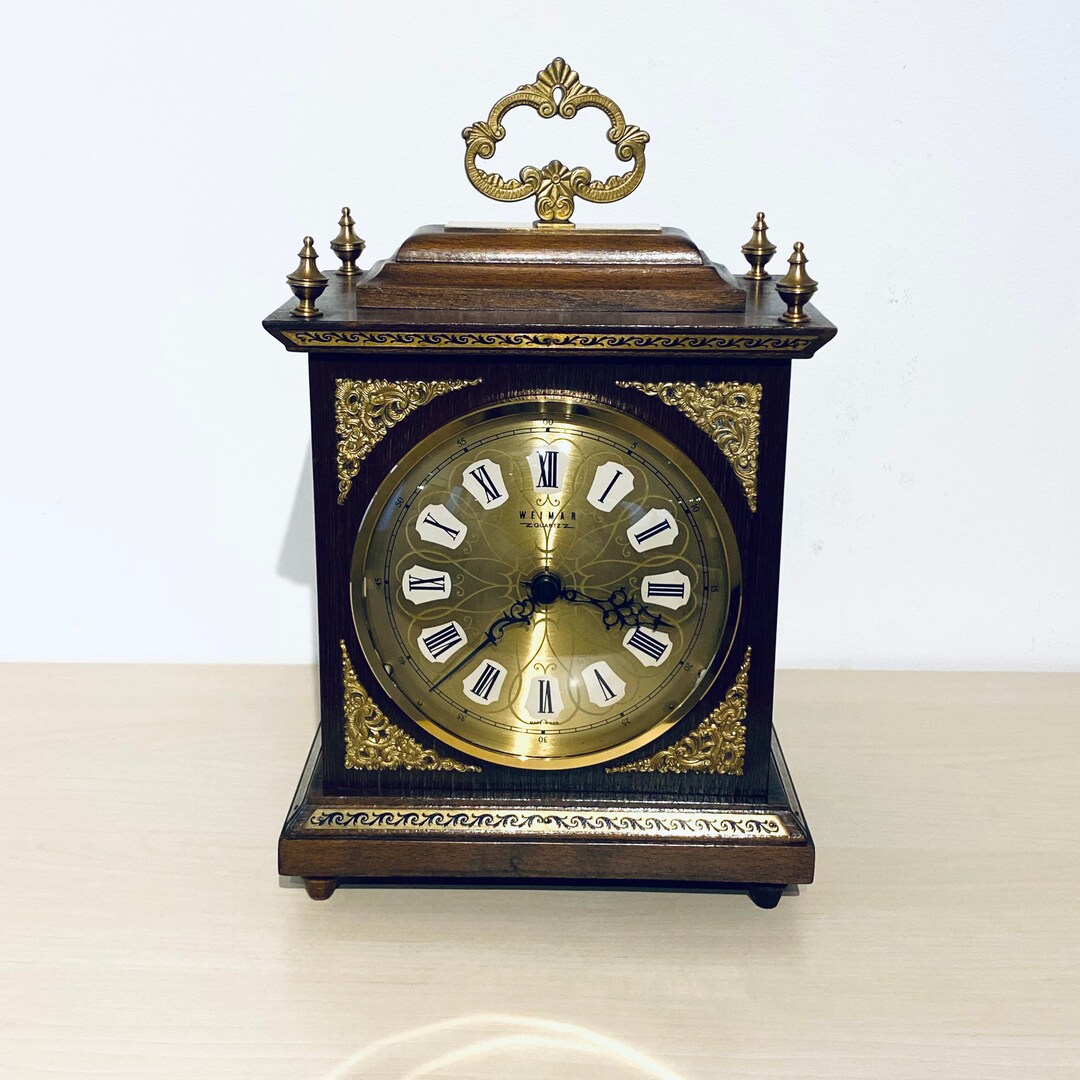 Weimar Fireplace Clock, Table Clock, 1970, Quartz Movement, Wood With ...