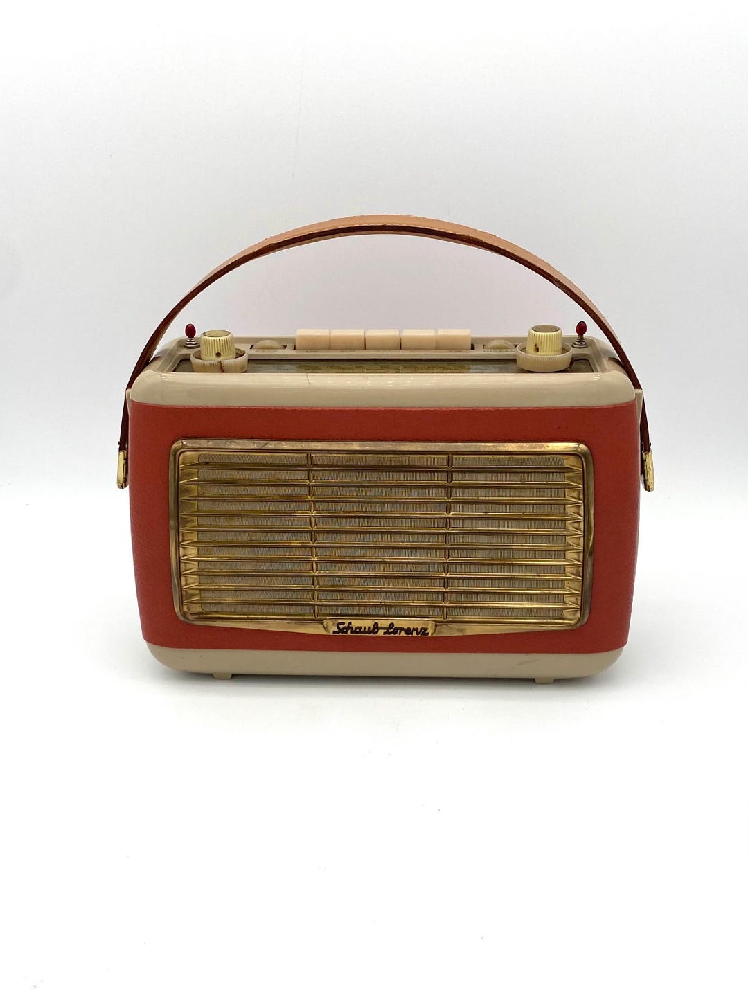 Schaub-lorenz Radio, Red, Beige, * Portable Radio * Vintage * Rare! - Etsy