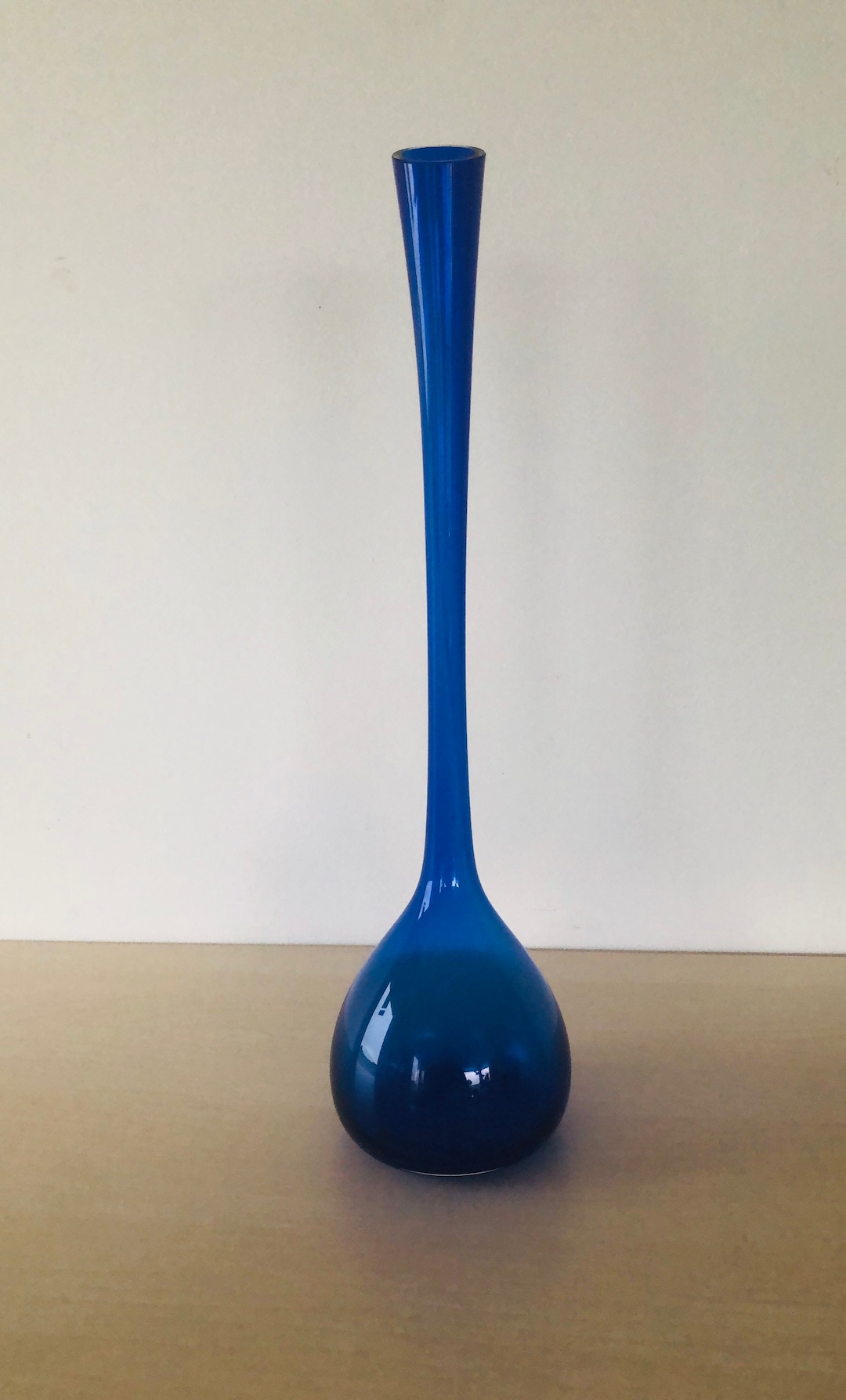 Blue Vintage Glass Vase, Very Large, 1960s - Etsy