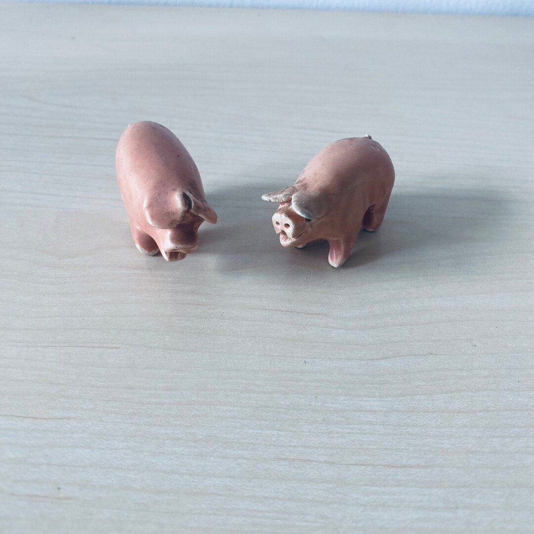 Two Small Decorative Ceramic Pigs, Mini Pigs - Etsy
