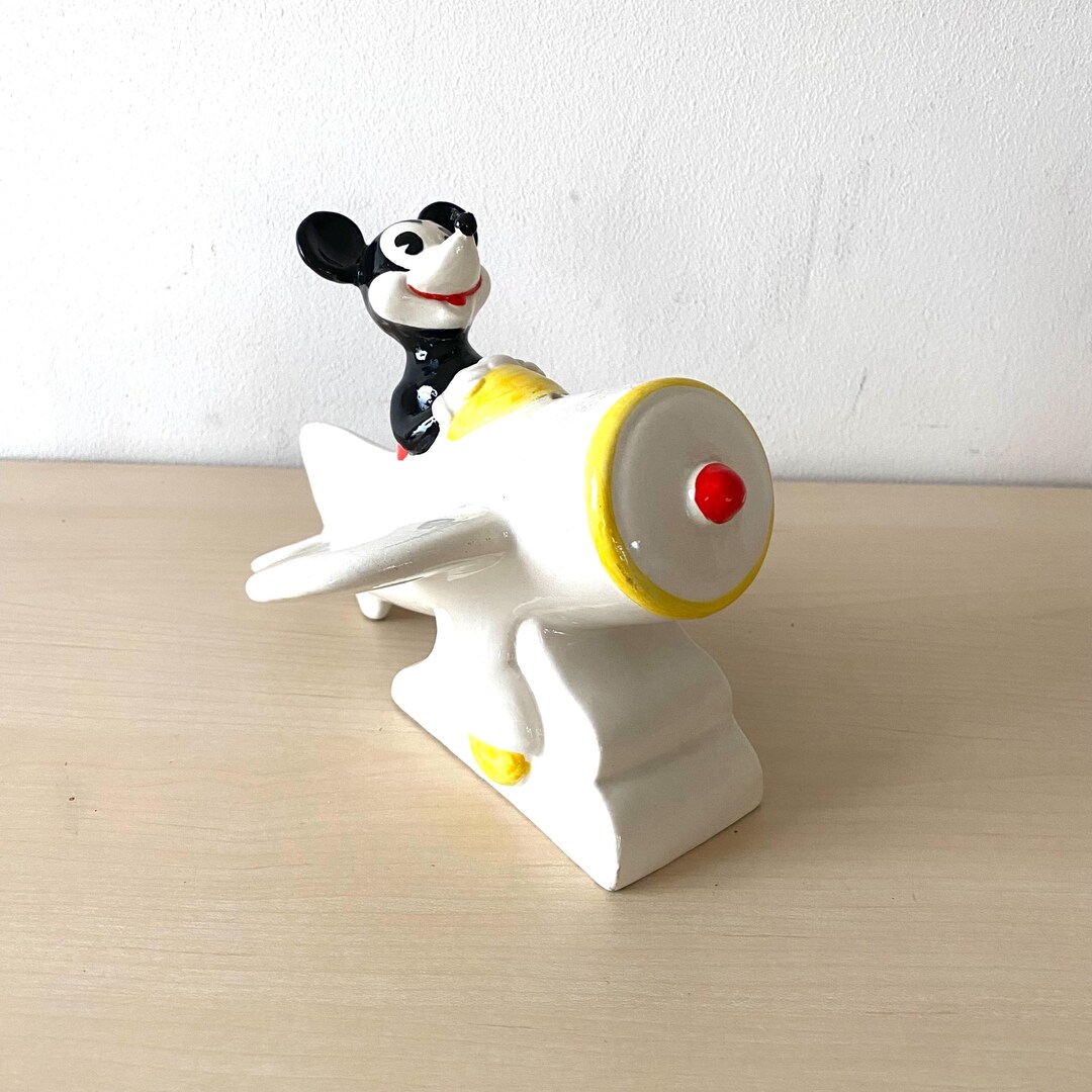 Ceramic Money Box Mickey Mouse in an Airplane – 60s/70s – Italy-gordon ...