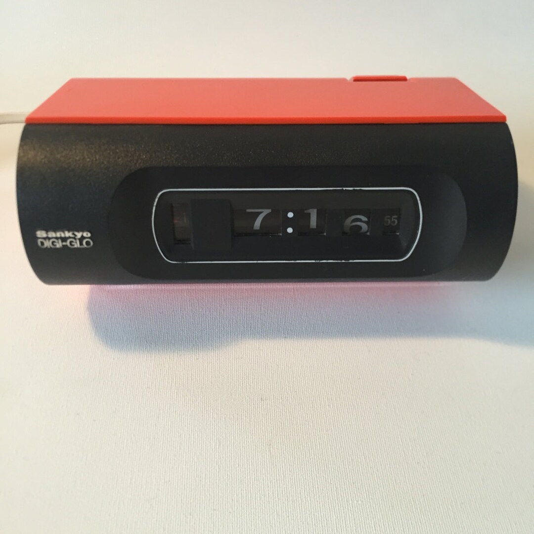 Sankyo Flip-number Alarm Clock, Flip-number Clock, Orange Alarm Clock ...
