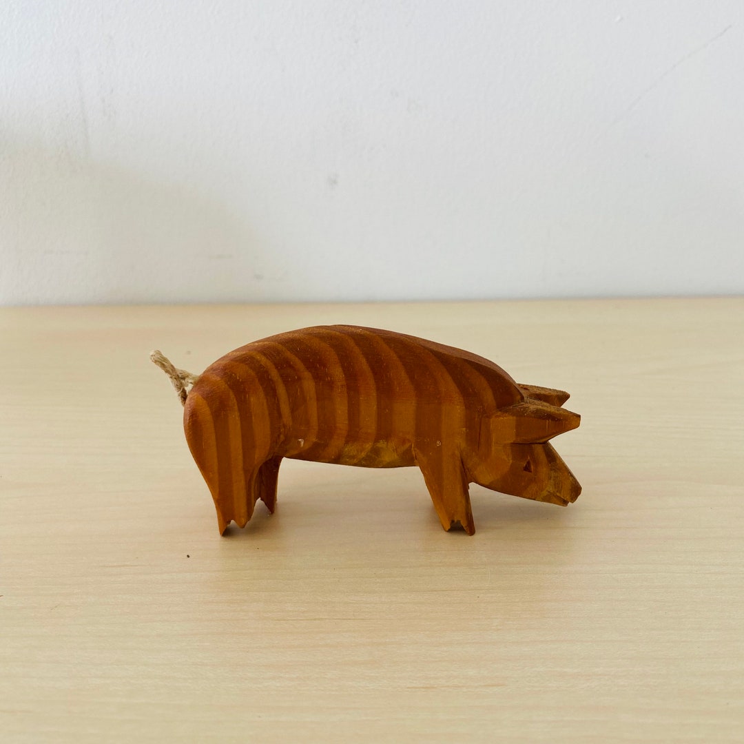 Wooden Pig, Decorative Wood Pig, Pig Made of Wood - Etsy