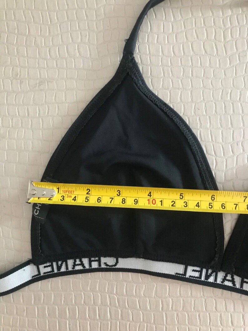 Chanel, Vintage Bikini Set, Vintage Logos Black Bikini Set - Etsy