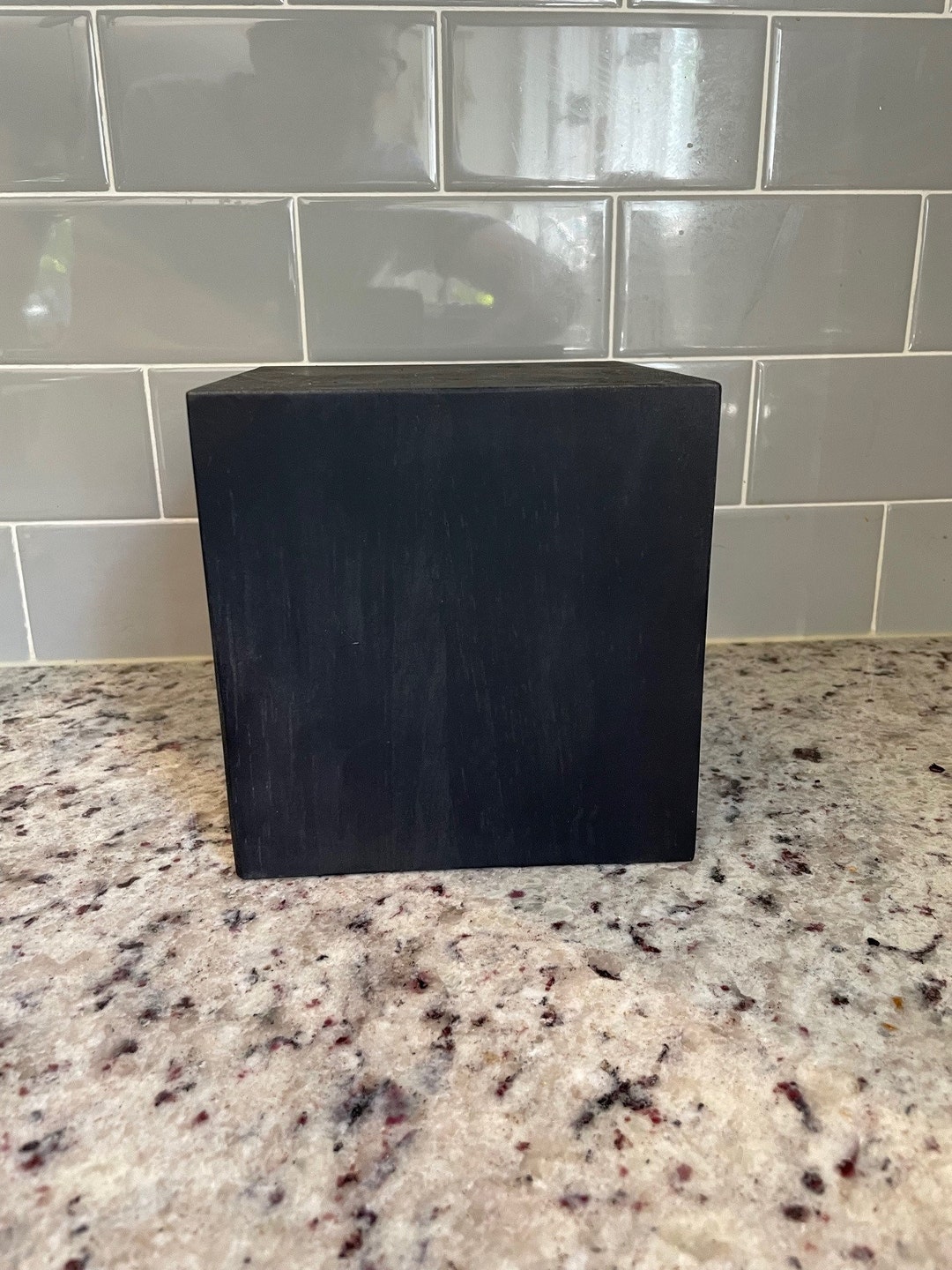 Large Black Wood 6 Inch Square Block Riser, Black Plant Riser, Black ...