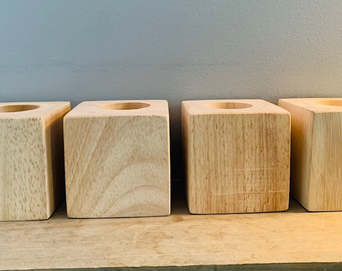 Set of 4 Furniture Risers- Solid Hard Wood Unfinished - Etsy